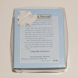 Schmid BEATRIX POTTER Tom Kitten 1988 Picture Frame Christmas Ornament ...