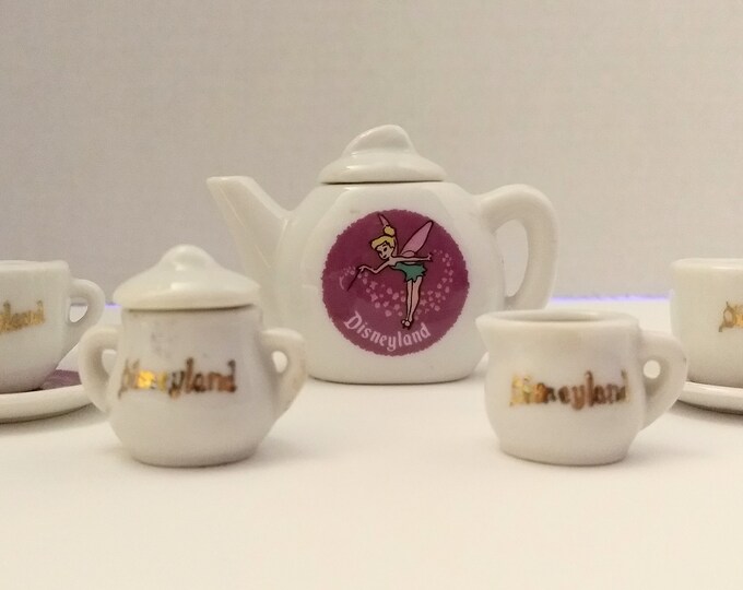 Vintage Disneyland Tinkerbell Miniature Porcelain Tea Set - Etsy