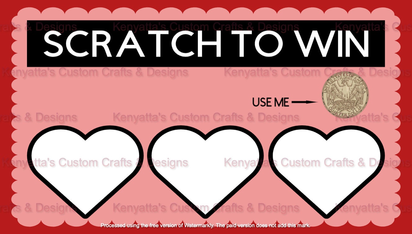 Scratch to Win Template, DIY Scratch off Ticket, PNG, Digital Download ...
