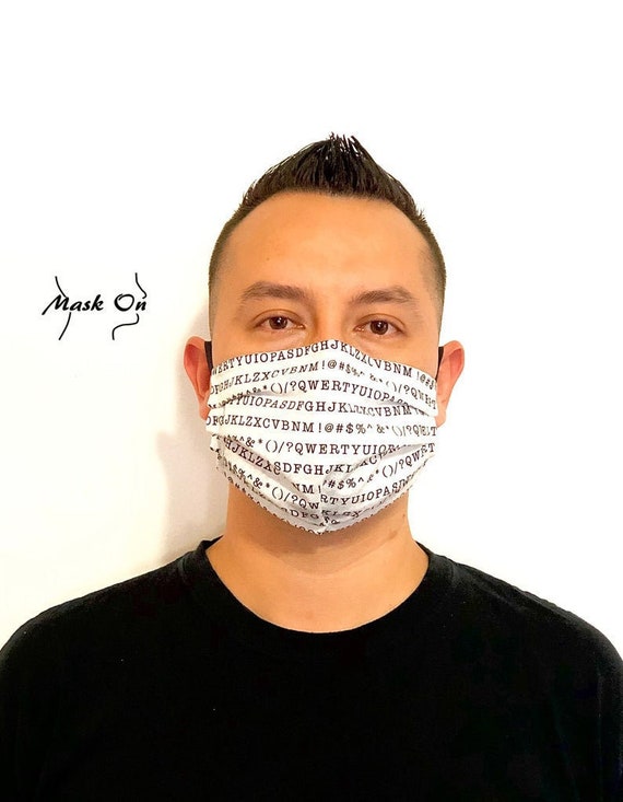 QWERTY Keyboard Mask Triple Layered Face Mask With Nose Wire - Etsy