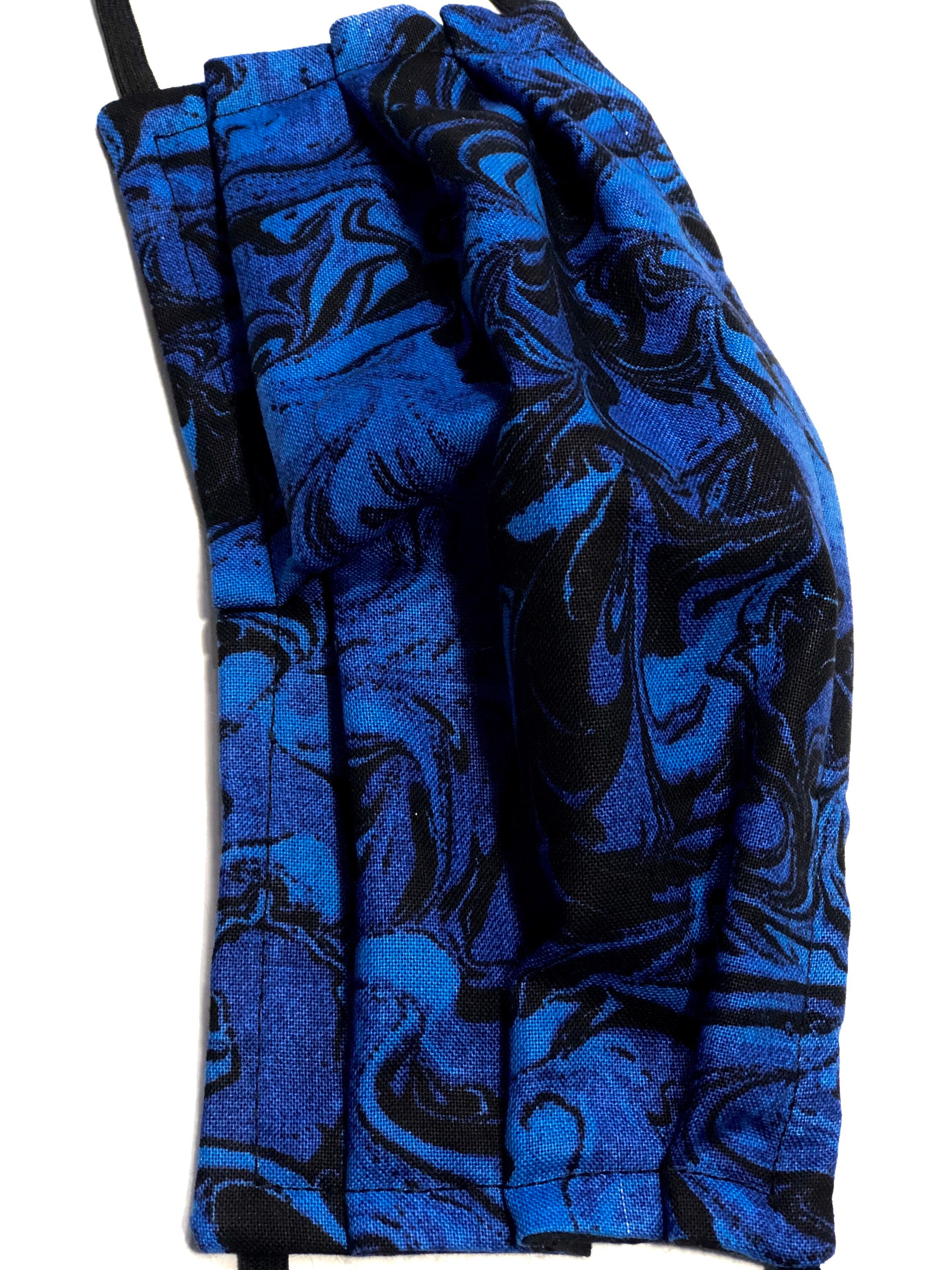 Royal Blue Marble Mask Triple Layered Mask With Nose Wire - Etsy