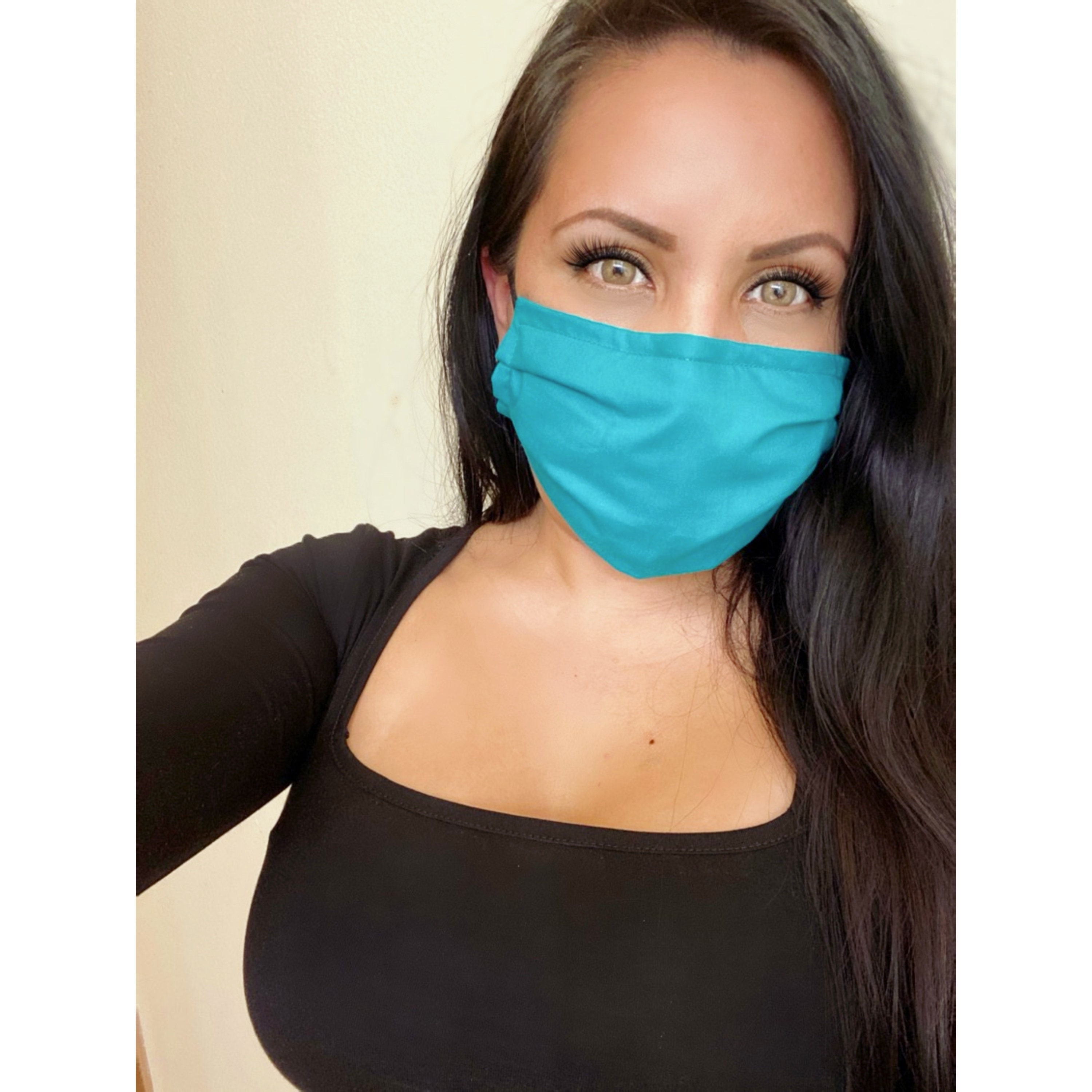 Teal Blue Mask Triple Layered Face Mask With Nose Wire - Etsy