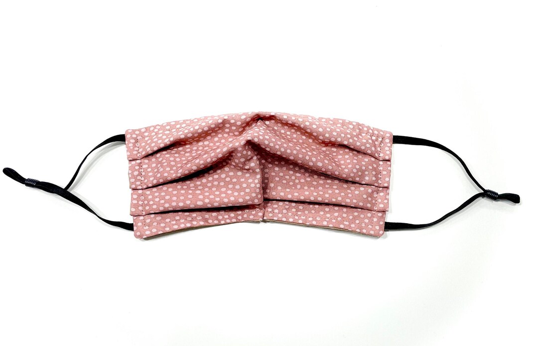 Blush Pink Polka Dot Mask - Mauve Neutral Triple Layered Face Mask ...