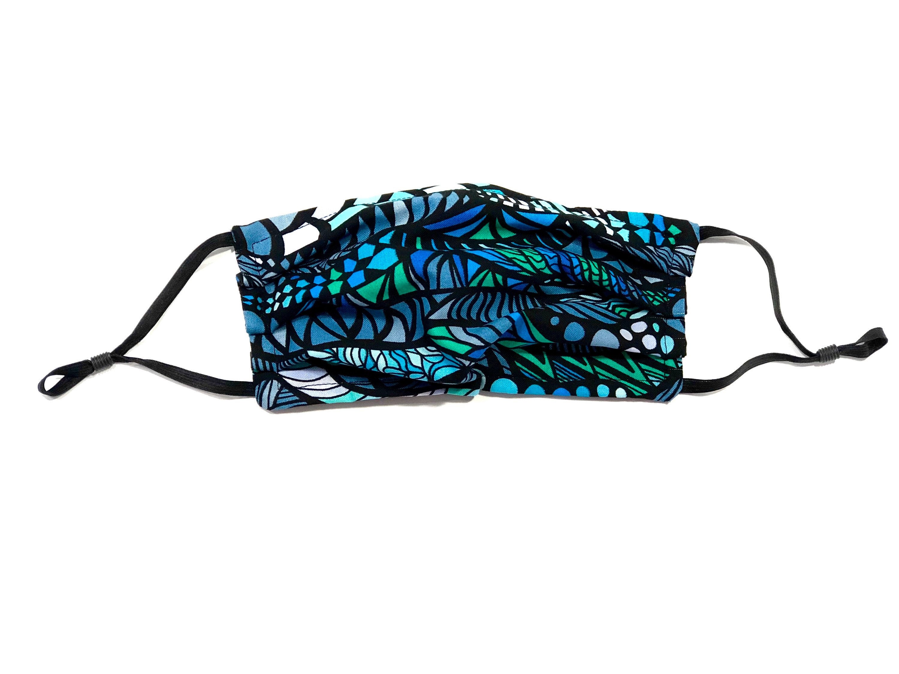 Aqua Blue Mask Turquoise Triple Layered Face Mask with Nose | Etsy