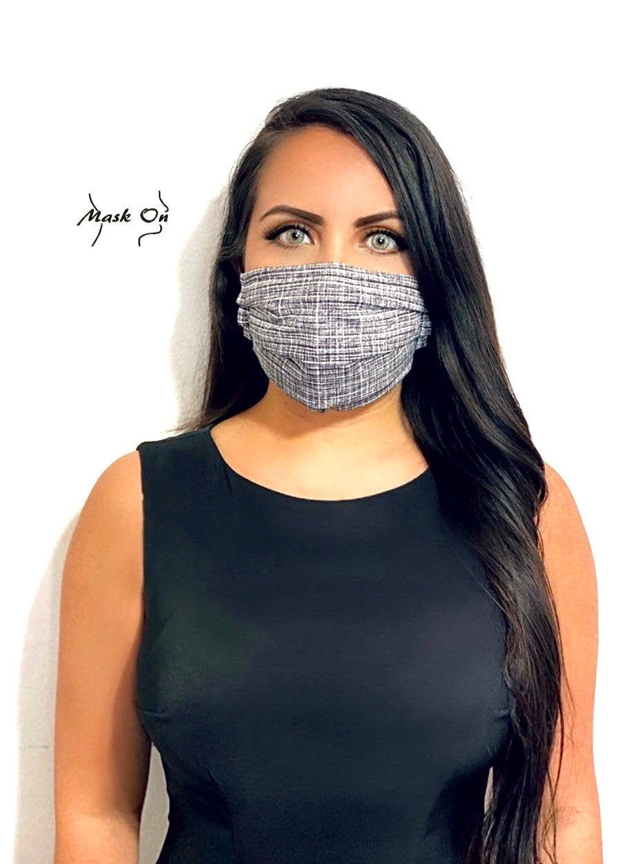 Office Mask Black and White Striped Mask Formal Triple | Etsy