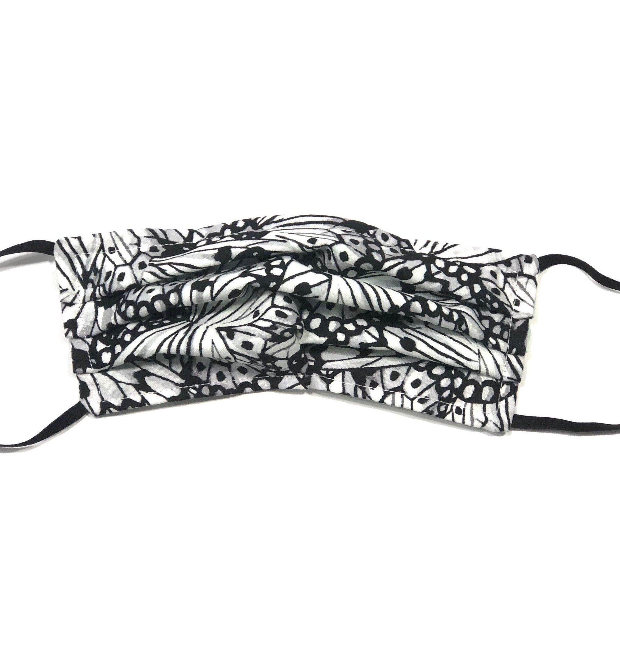 Butterfly Wings Face Mask Black and White Triple Layered - Etsy