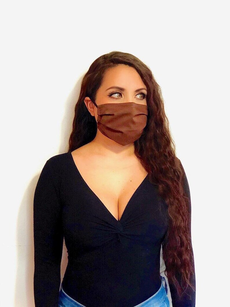 Chocolate Brown Mask Triple Layered Face Mask for Protection | Etsy