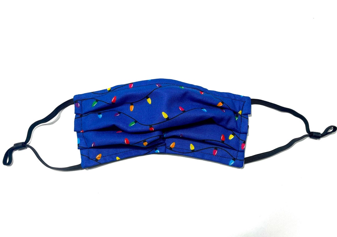Christmas Lights Mask Royal Blue Colorful Lights Mask Xmas - Etsy
