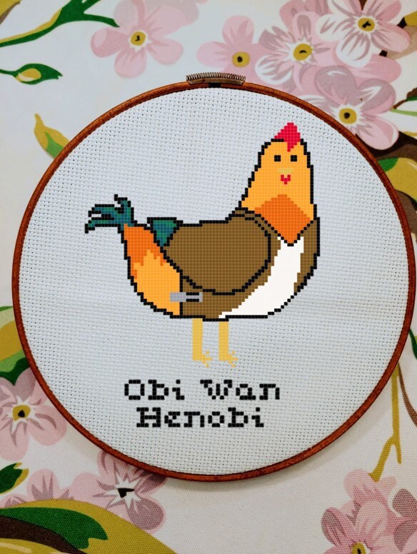 Chicken Obi Wan Henobi Cross Stitch Pattern - Etsy