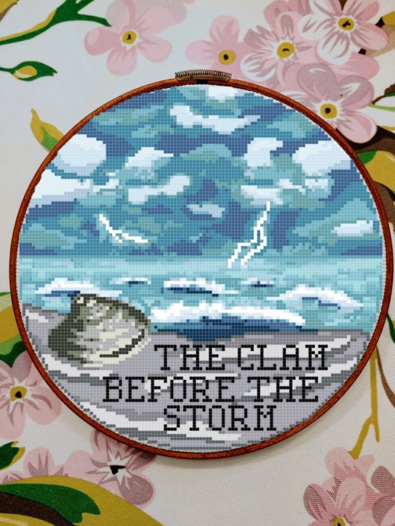 Clam Before the Storm Cross Stitch Pattern - Etsy