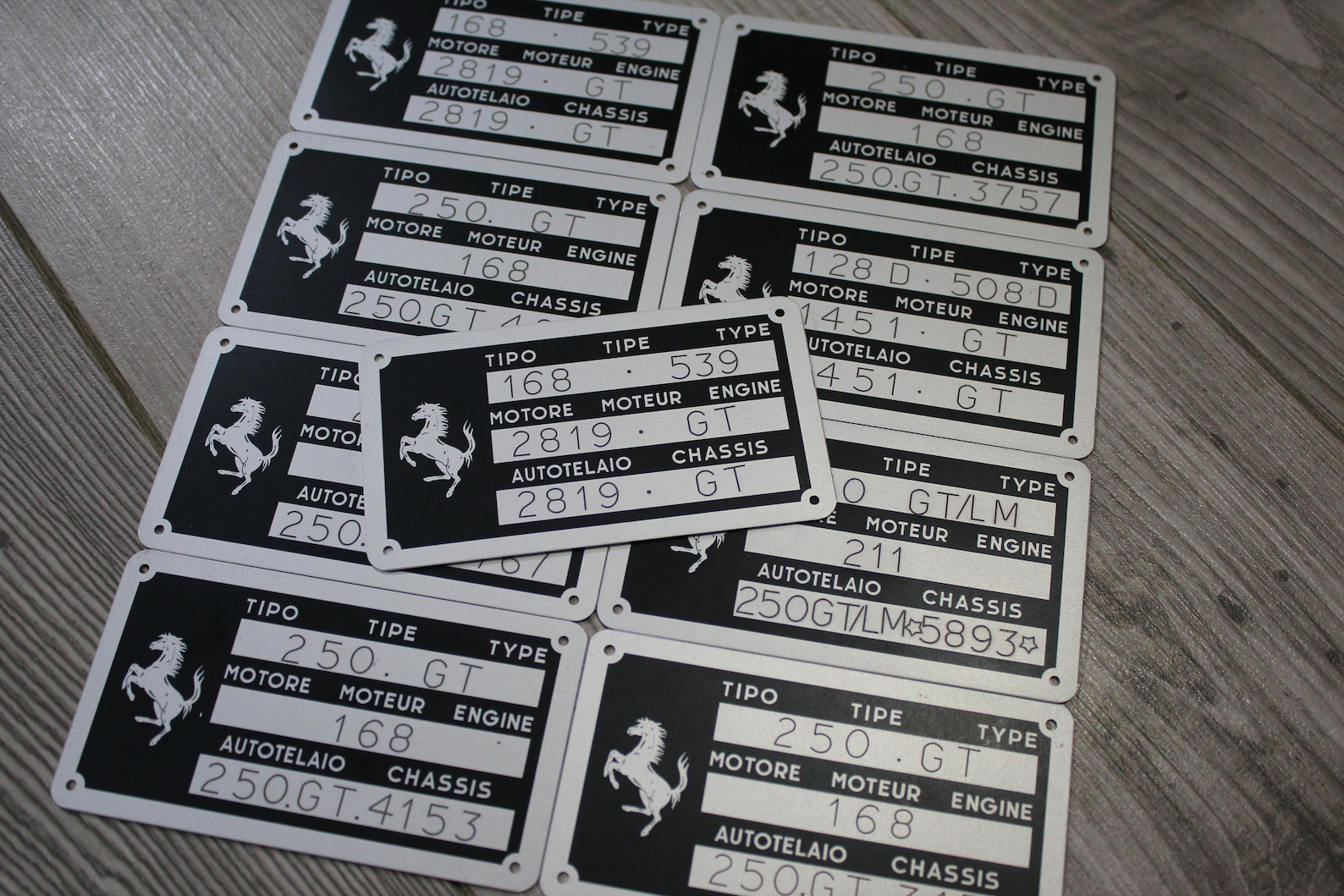 5893 Ferrari Serial Number Plate 1:1 /chassis Number/ 1964 Ferrari 250 ...