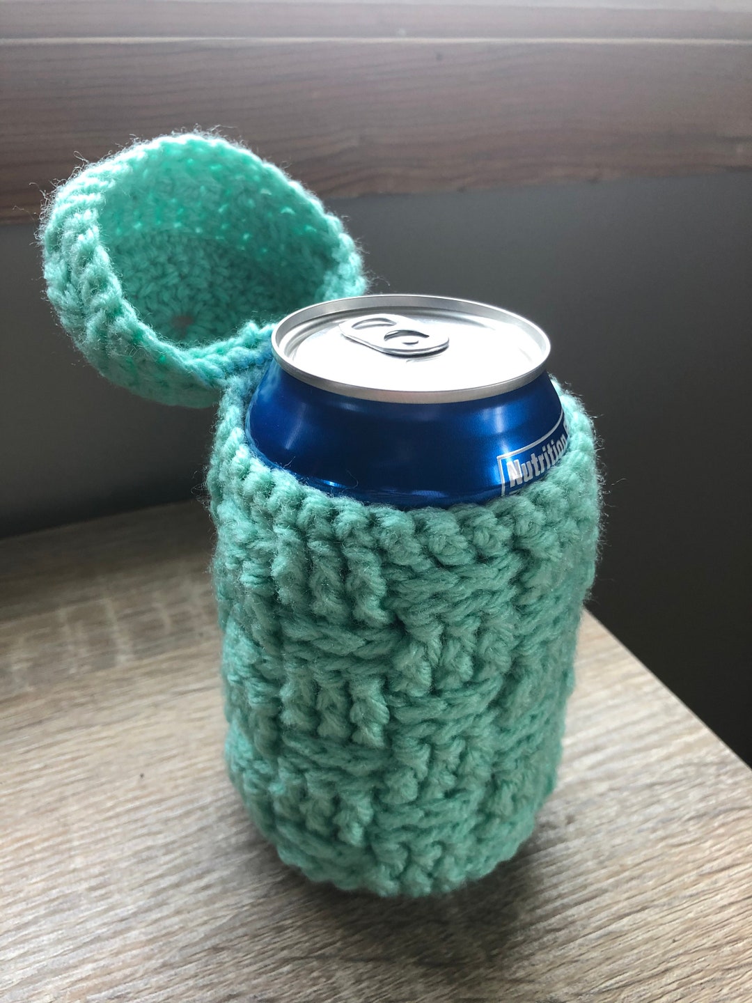 Basketweave Beer/soda Can Koozie With Lid Crochet Pattern - Etsy
