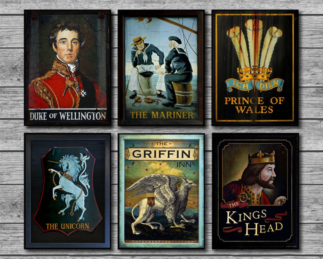 Old English Pub Signs Set 6 - Etsy