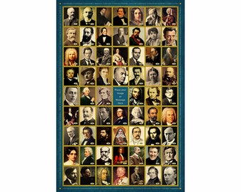 Classical Composers Poster, Classical Music, Music Poster, Music ...