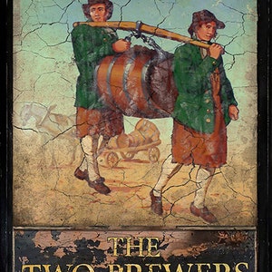 Old English Pub Signs Poster Two Brewers - Etsy