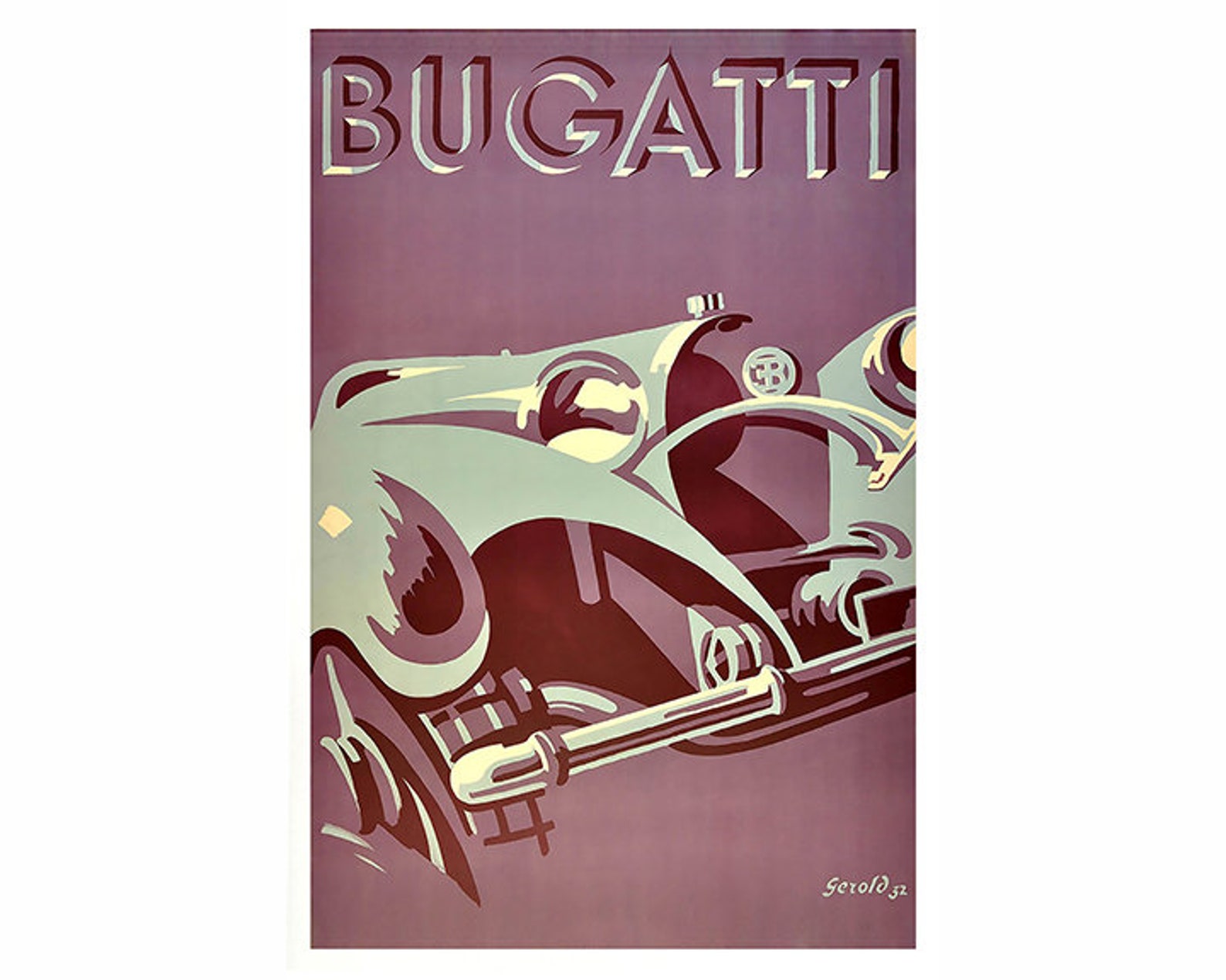 Car Art Vintage Bugatti Ad Posters for the Automobile Lover | Etsy