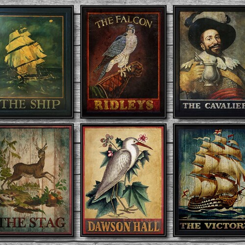 Old English Pub Signs Set 3 - Etsy