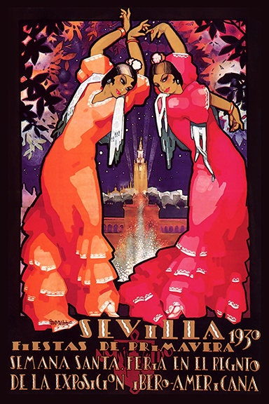 Travel Posters From Spain With Flamenco Dancers - Etsy