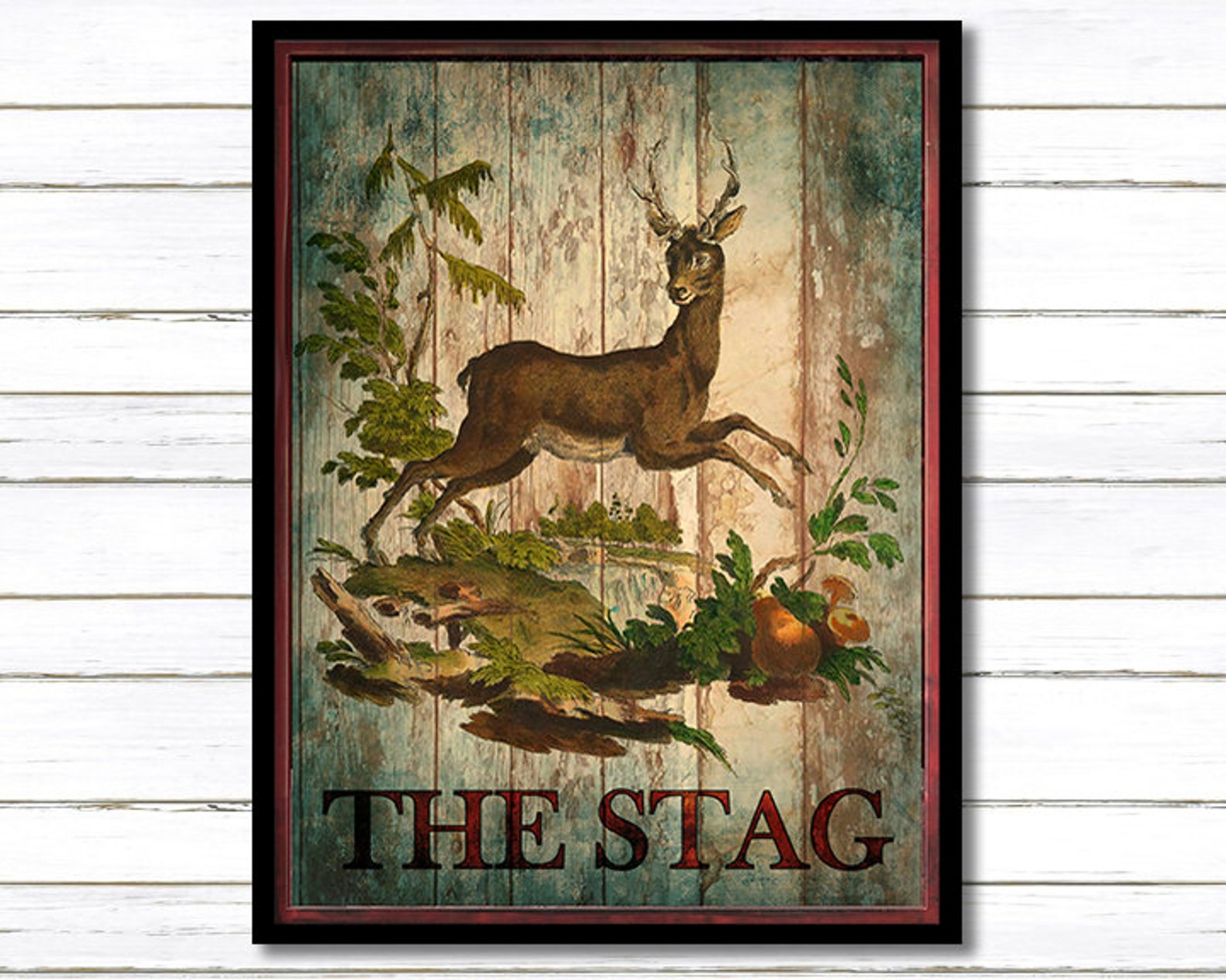 Old English Pub Signs Poster of the Stag - Etsy