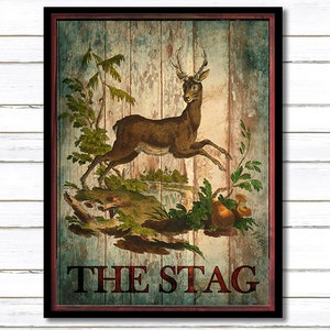 Old English Pub Signs Poster of the Stag - Etsy