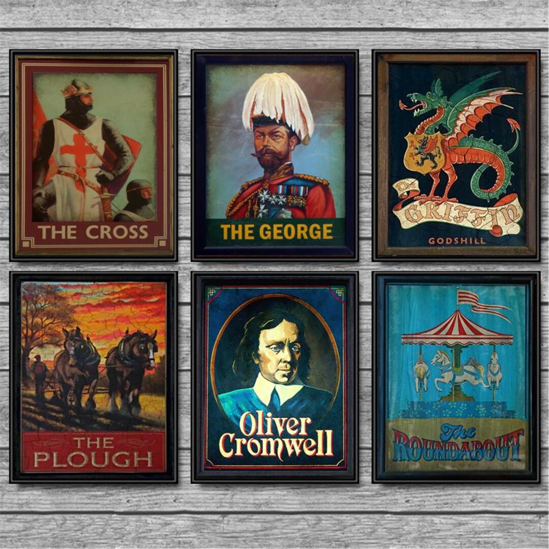 Old English Pub Signs Set 5 - Etsy