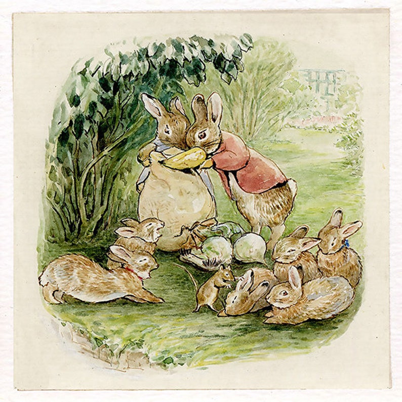 Beatrix Potter Benjamin Bunny Nursery Room Prints - Etsy