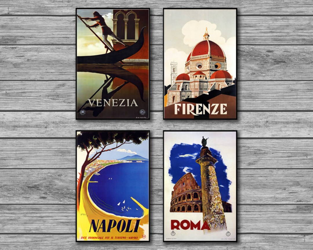 Italian Cities Travel Posters Wall Art - Etsy