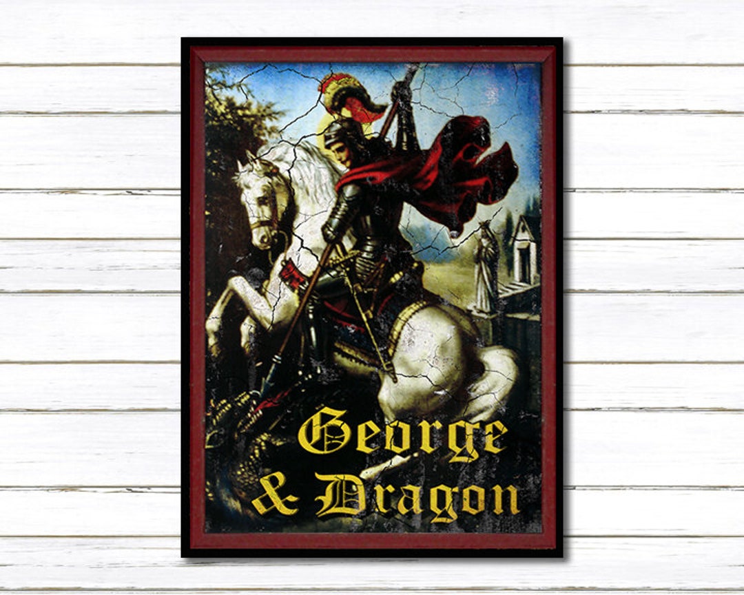 Old English Pub Signs Poster St. George and the Dragon - Etsy