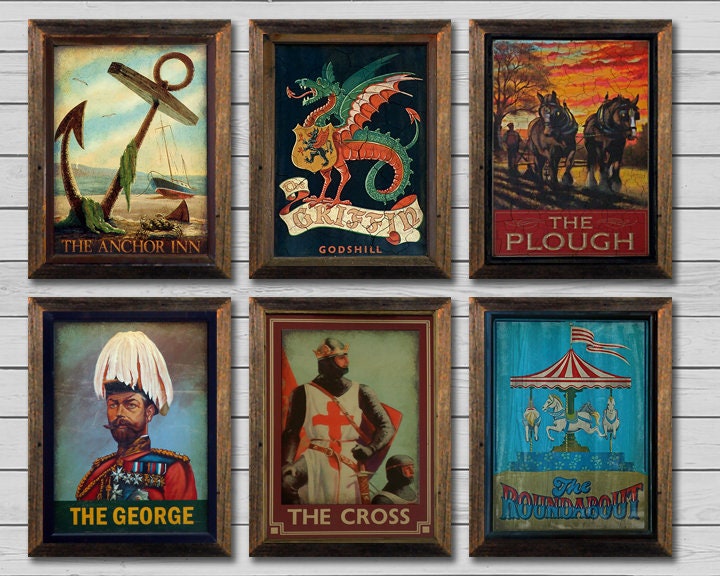 Old English Pub Signs Set 5 | Etsy