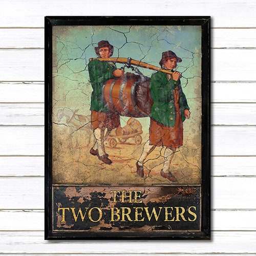 Old English Pub Signs Poster Two Brewers - Etsy
