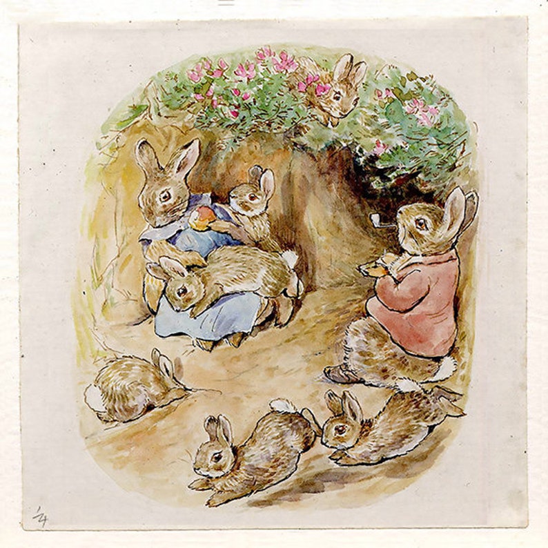 Beatrix Potter Benjamin Bunny Nursery Room Prints - Etsy