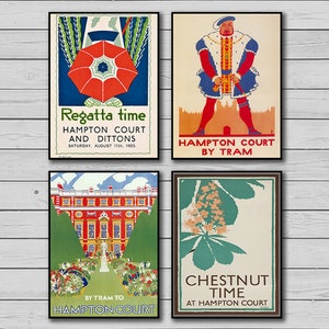 Hampton Court Travel Posters Great Britain Group 1 - Etsy