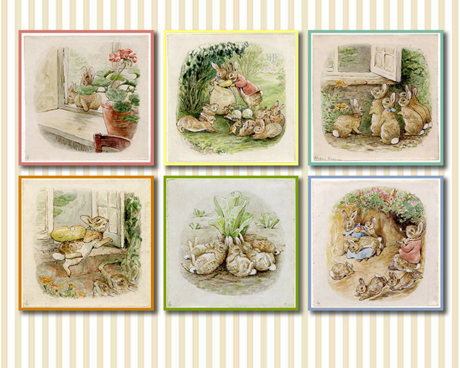 Beatrix Potter Benjamin Bunny Nursery Room Prints - Etsy