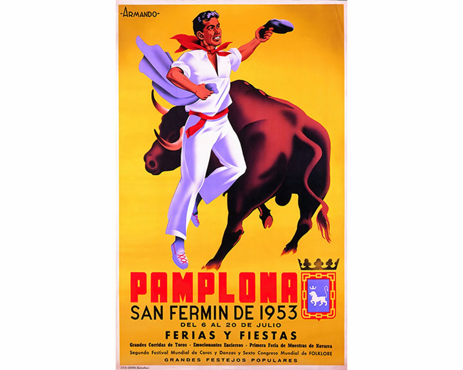 Pamplona Spain Running of the Bulls Poster Set - Etsy