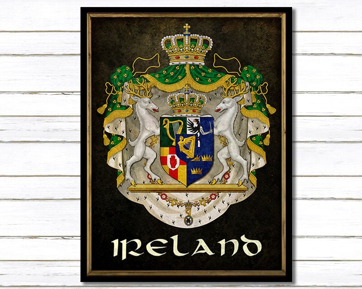 Historic Coat of Arms of Ireland for Your Pub or Man Cave - Etsy