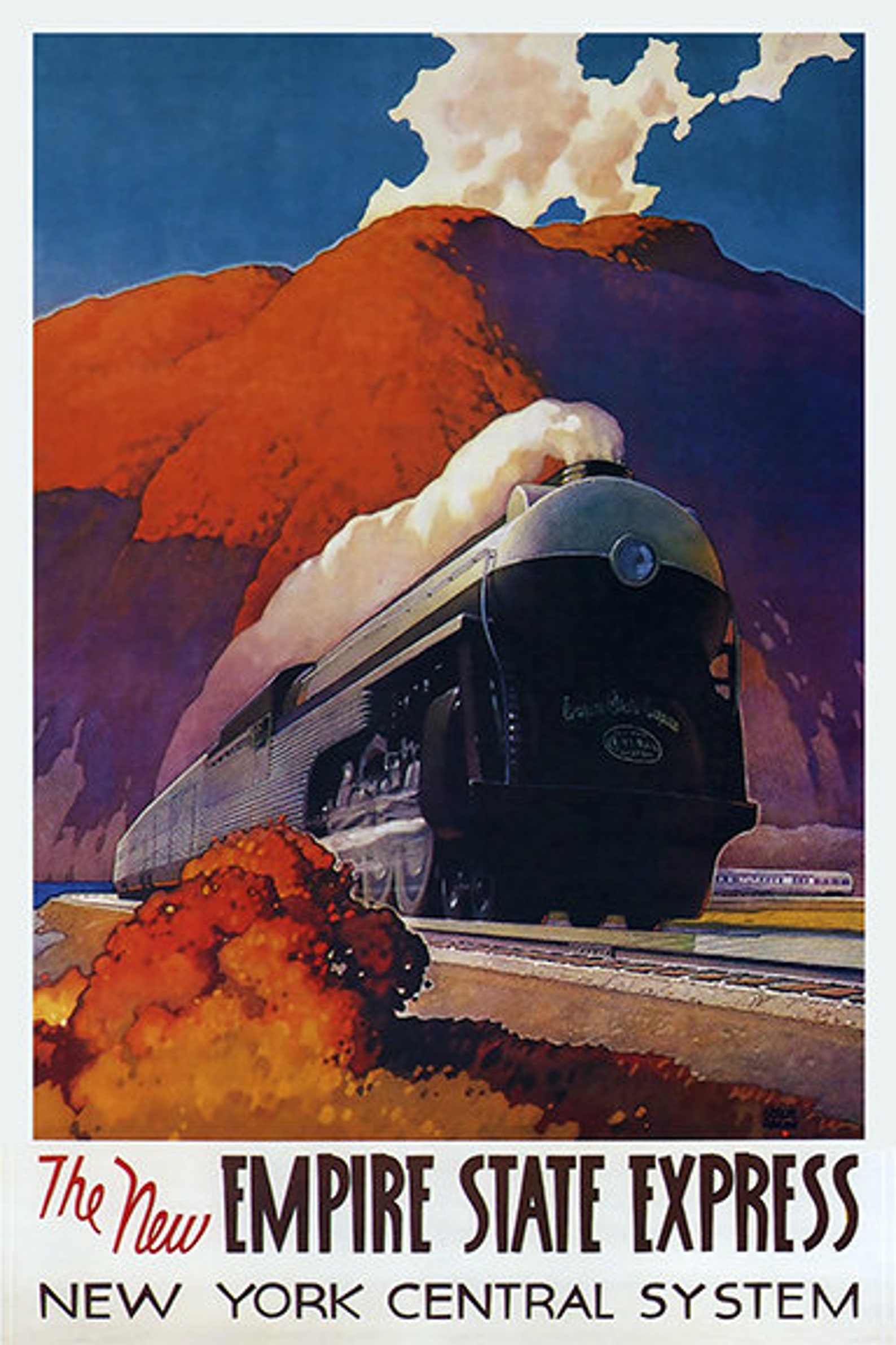 Art Deco Early Twentieth Century Train Posters for the New York Central ...