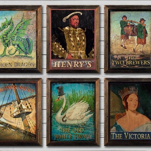 Old English Pub Signs Set 3 - Etsy