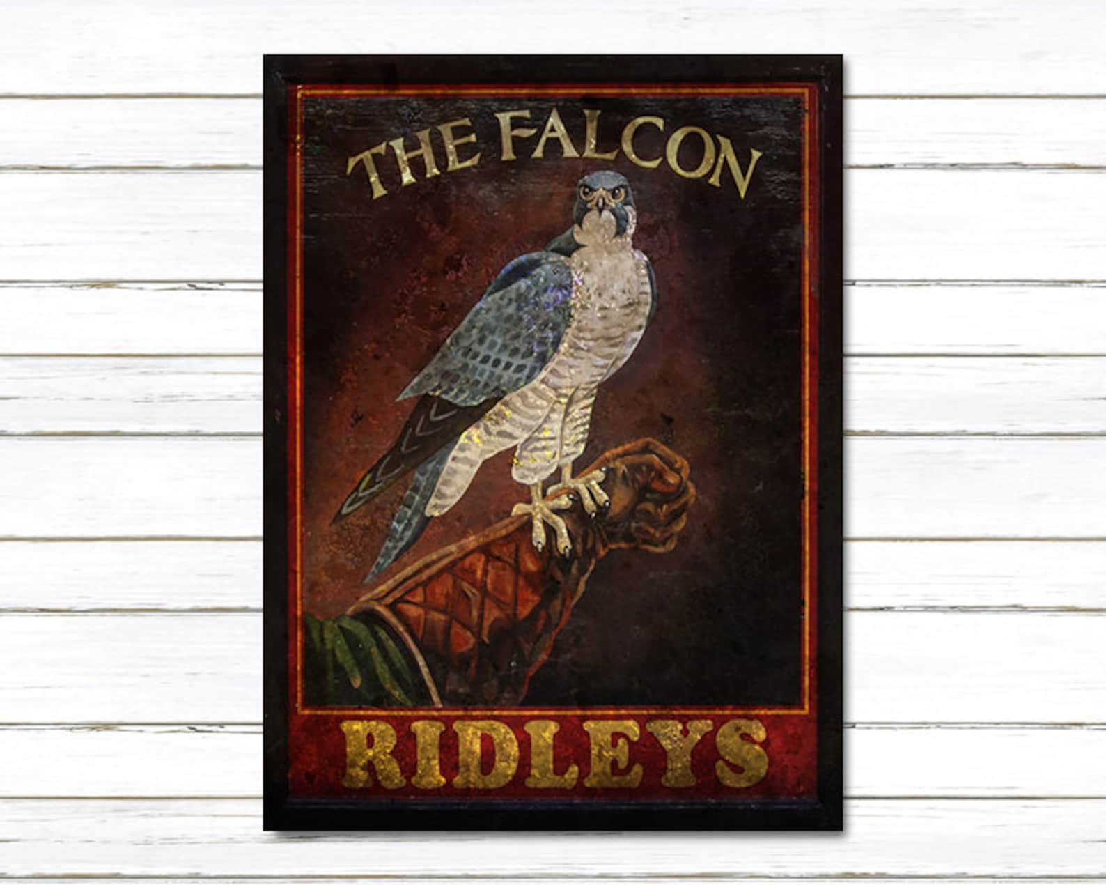 Old English Pub Signs Poster the Falcon Bar Decor - Etsy