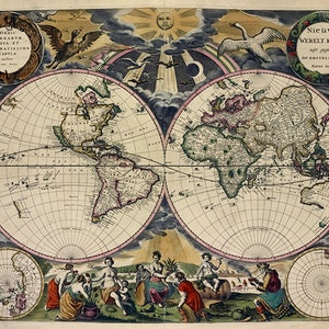 World Map From 1668 is a Perfect Christmas Gift - Etsy