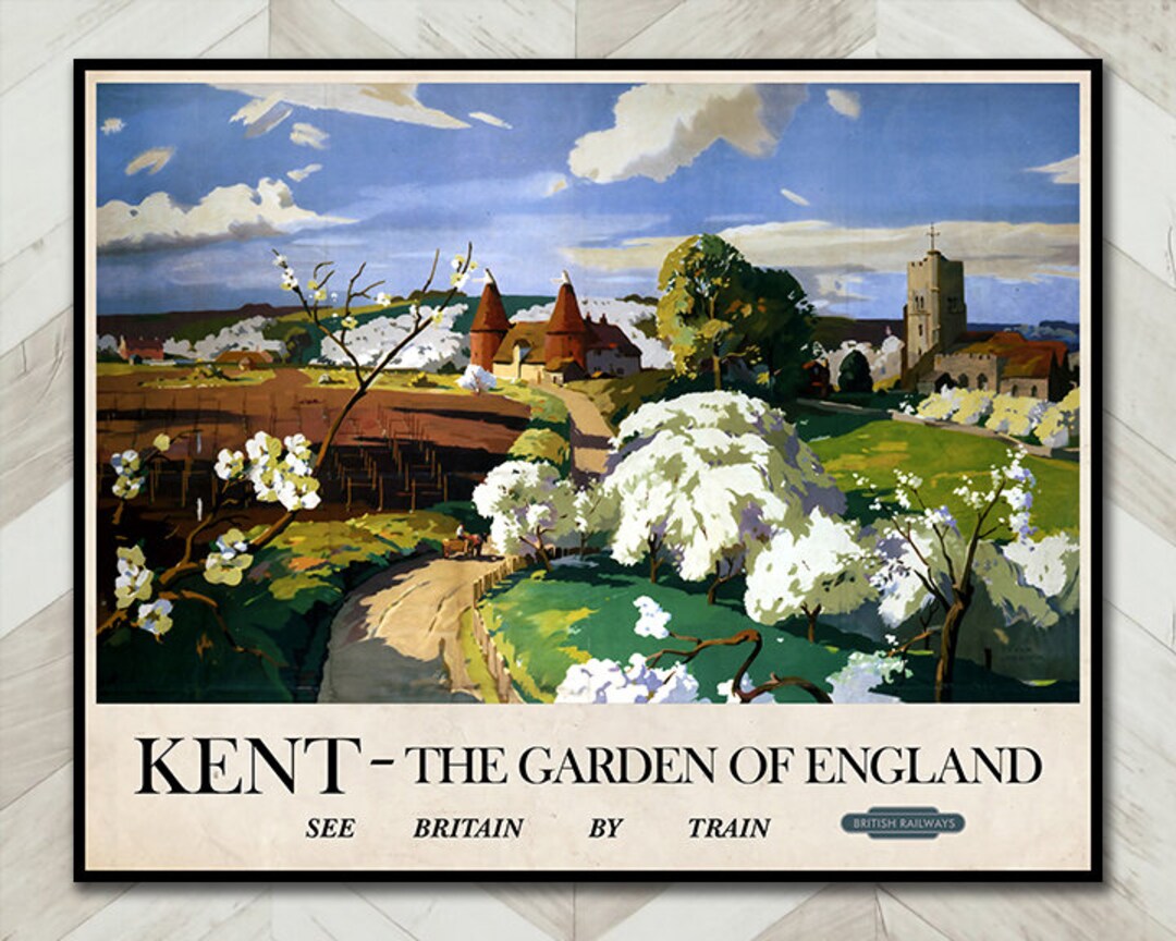 British Train Travel Poster of Kent, England, the Garden of England. - Etsy