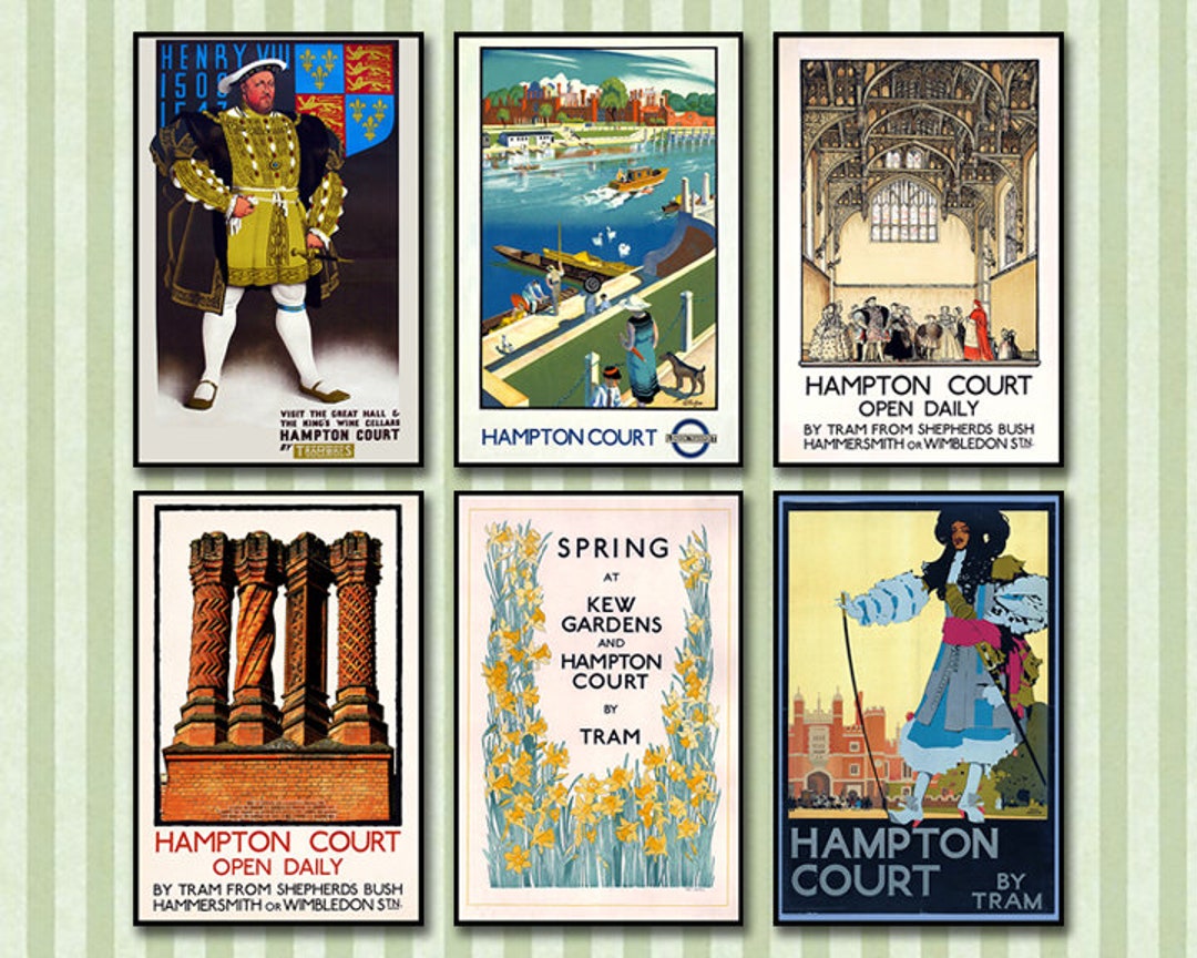 Hampton Court Travel Posters Great Britain Group 2 - Etsy
