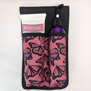 Black and Pink Butterfly Massage Therapist Double Lotion and Utility ...