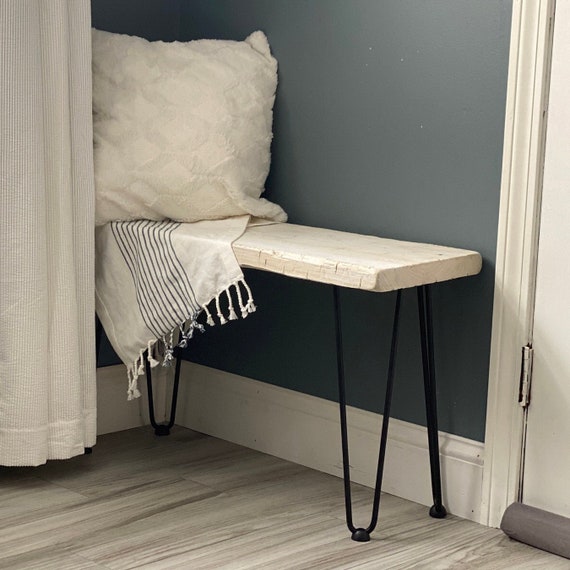 Handmade Entryway Bench Rustic Country Farmhouse Real Distressed Wood Black Hairpin Legs Industrial 18 72 Multiple Colors Sizes Etsy