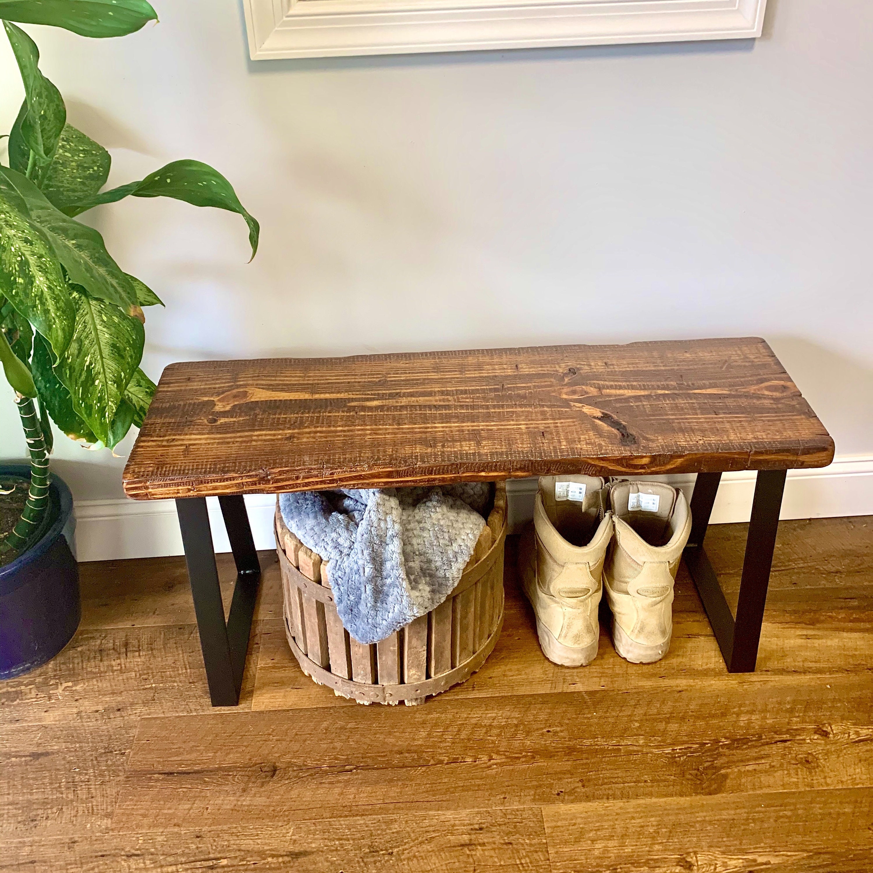 Handmade Entryway Bench Rustic Country Farmhouse Real | Etsy
