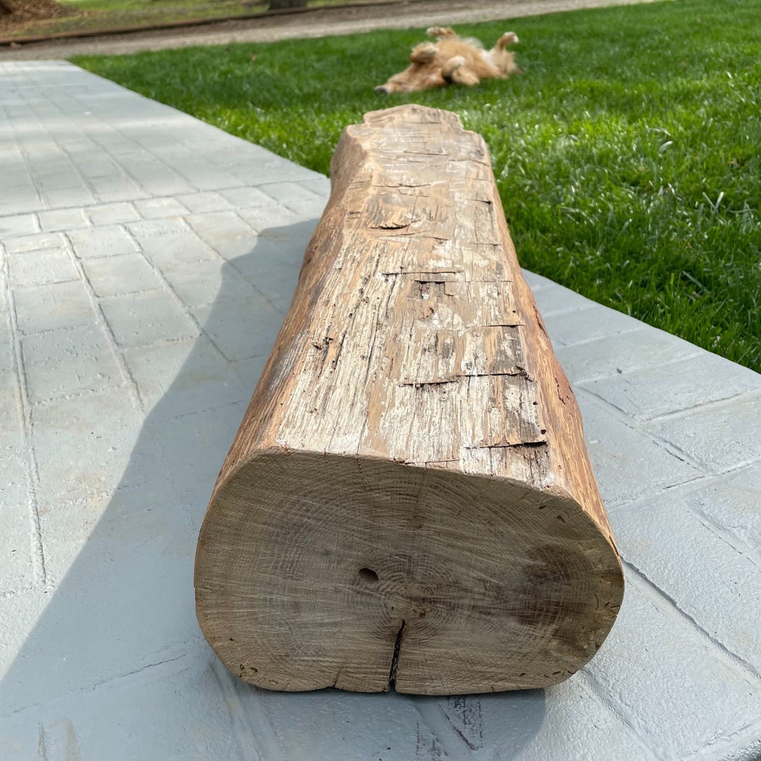 Reclaimed "chunky Boy" Hand Hewn Oak Beam 48.75" L X 11" D X 7.5" H One ...