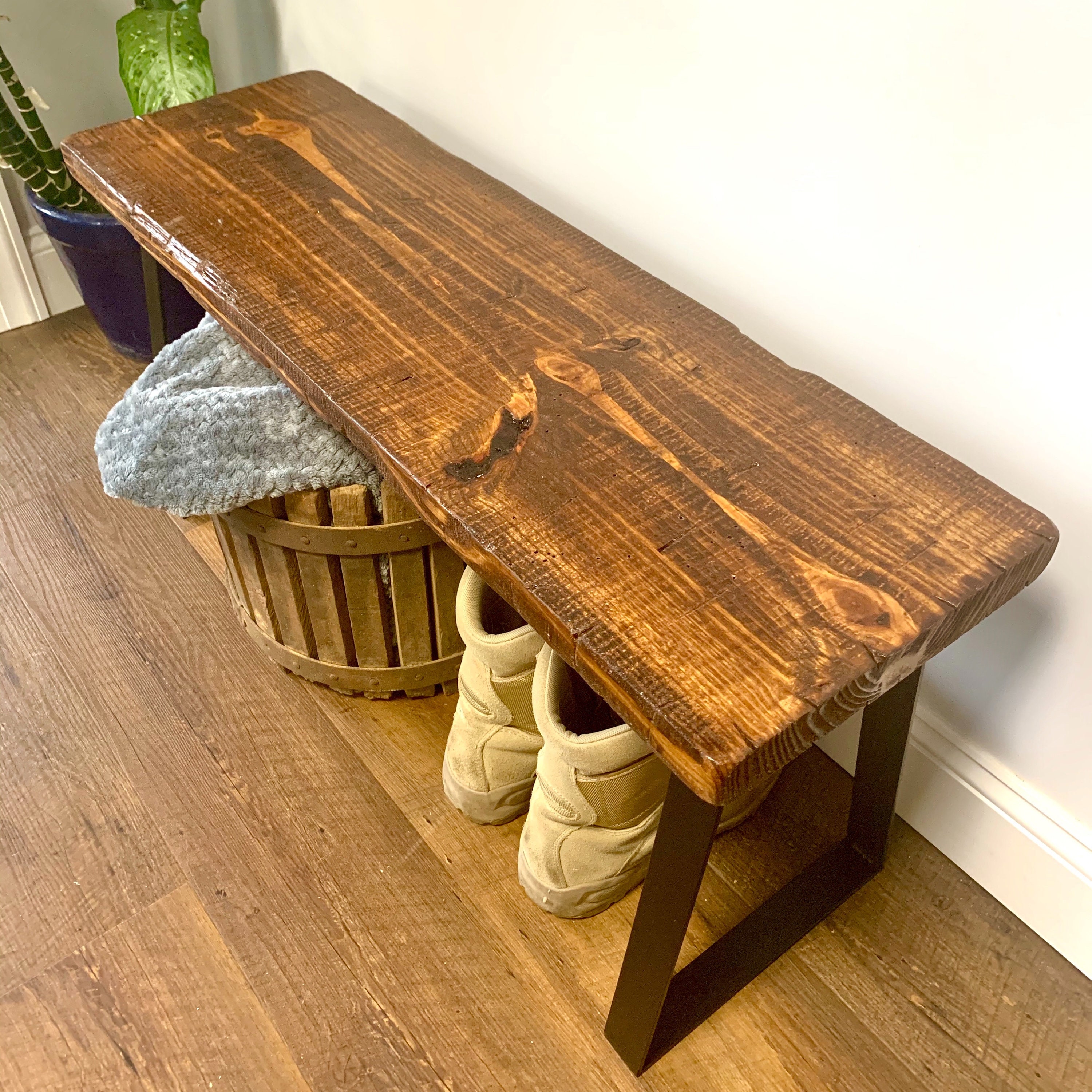 Handmade Entryway Bench Rustic Country Farmhouse Real | Etsy