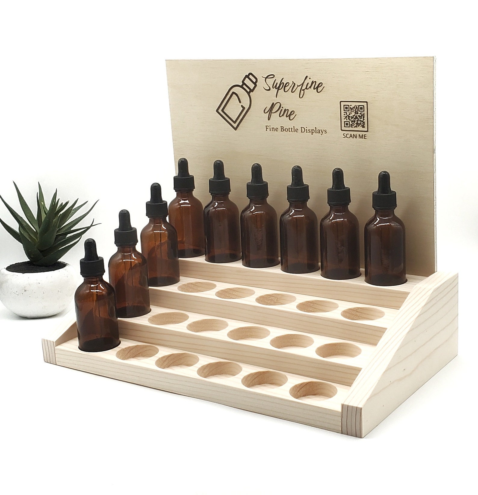2 Oz Tiered Bottle Displays - 12+ Holes - for Essential Oils, Beard ...