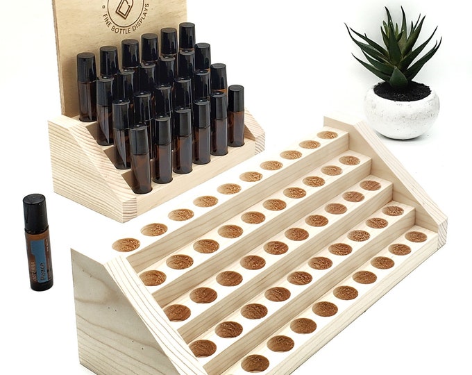 Wooden Display Rack for Fragrance or Essential Oils - 10 Row Bottle ...