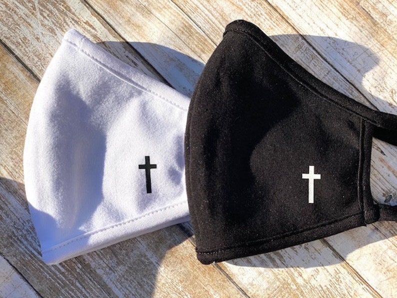 Cross Face Mask,christian Face Mask,washable Face Mask,baptism Gift ...