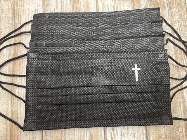 Set of 5 and More disposal Cross Black Face Masks for Adults - Etsy